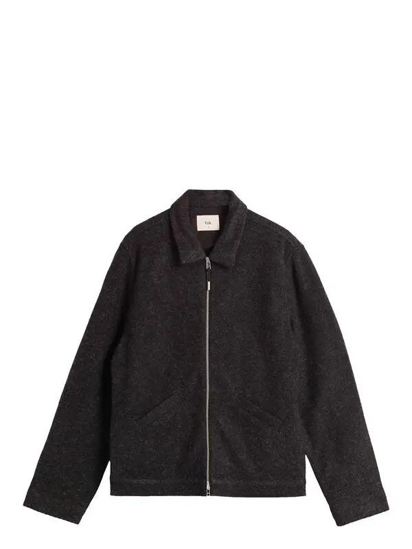 Folk Signal Blouson - Charcoal Wool Twill