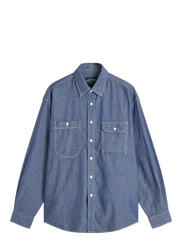 FRIZMWORKS 1920s Chambray Work Shirt - Indigo