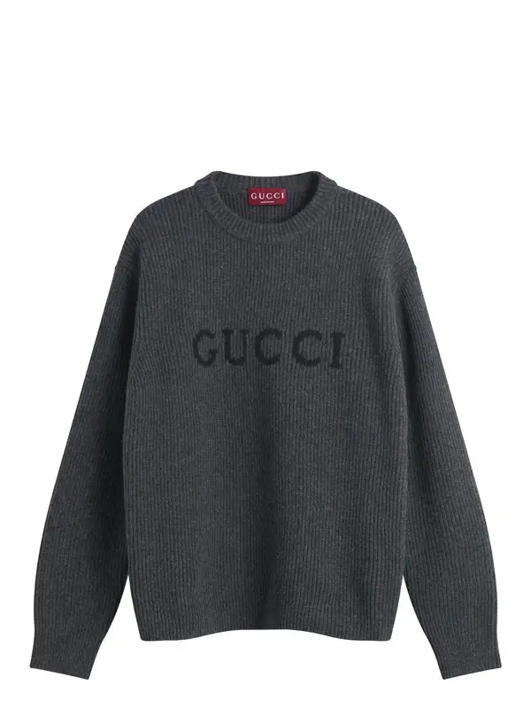 Gucci Logo Wool Jumper - Grey