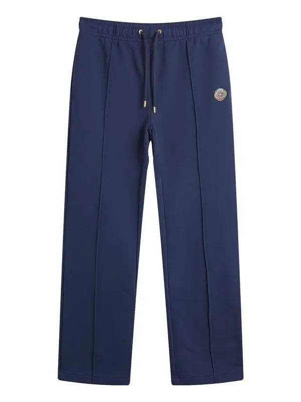 Casablanca Navy Loopback Patch Open Hem Jogger - Dress Blue
