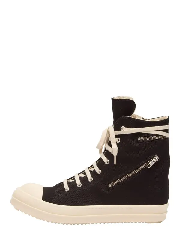 Rick Owens Cargo High-top Sneakers - Black/milk/milk
