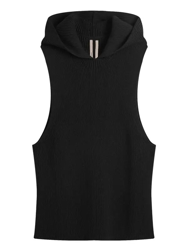 Rick Owens Wool Hooded Tank - Black