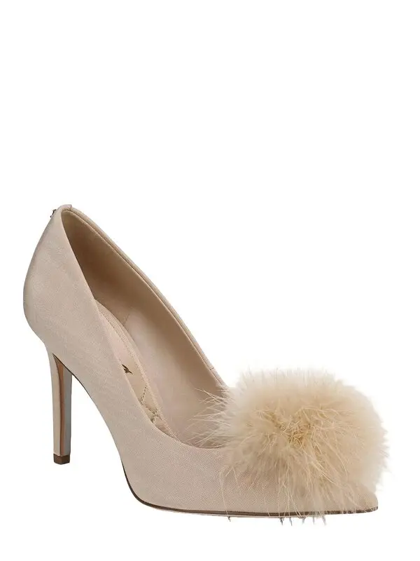 Sam Edelman Hazel Feather Embellished Pumps - Honey Sand
