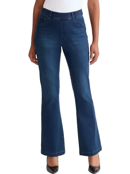 Ming Wang Pull-on Flare Jeans - Denim
