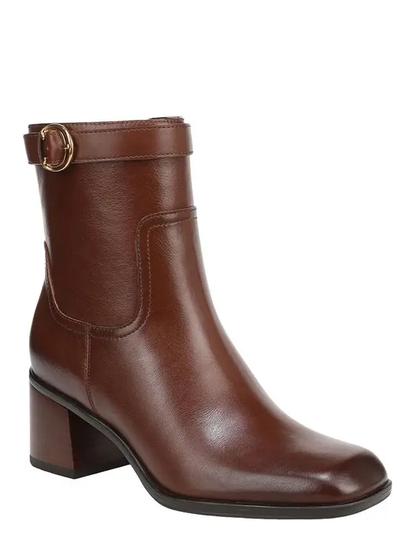 Naturalizer Icy Leather Bootie - Rich Cognac Brown