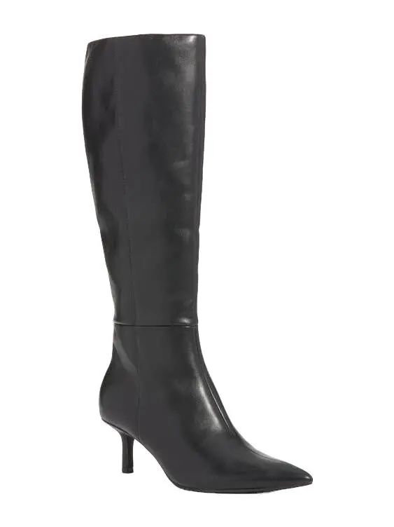 OPEN EDIT Elara Pointed Toe Knee High Boots - Black