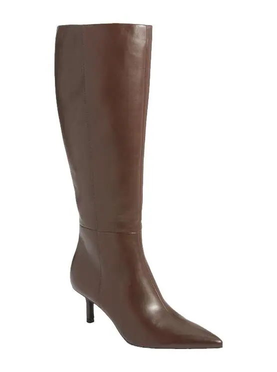 OPEN EDIT Elara Pointed Toe Knee High Boots - Brown Chocolate