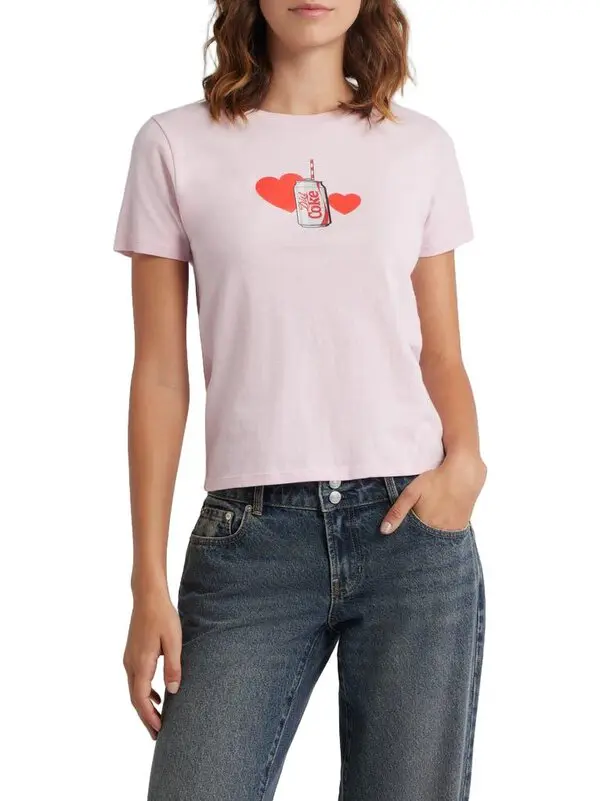 GOLDEN HOUR Diet Coke® Cotton Graphic T-shirt - Blushing Bride