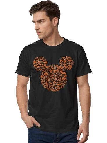 MICKEY & FRIENDS Halloween Silhouette T-shirt - Black