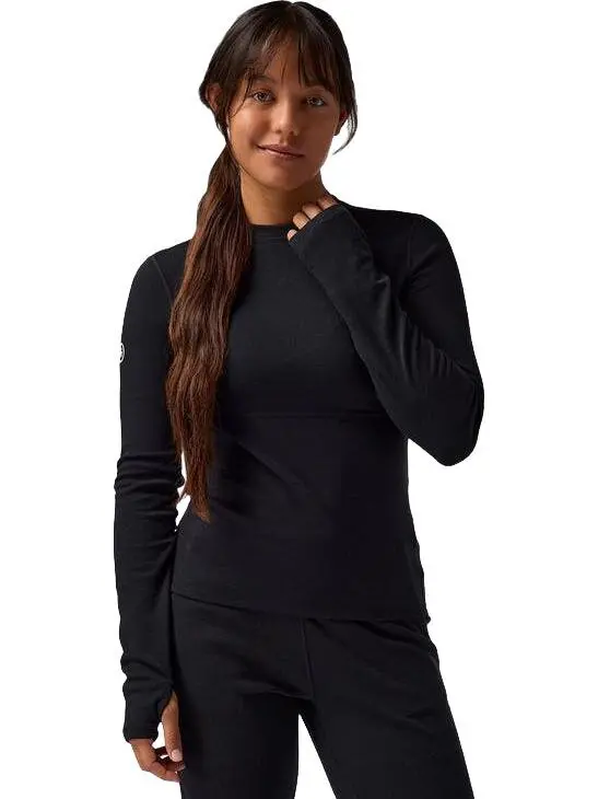 BACKCOUNTRY Cedars Rws Merino Midweight Baselayer Crew Top - Black