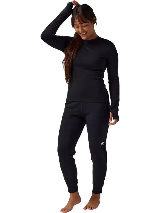 BACKCOUNTRY Cedars Rws Merino Midweight Baselayer Crew Top - Black