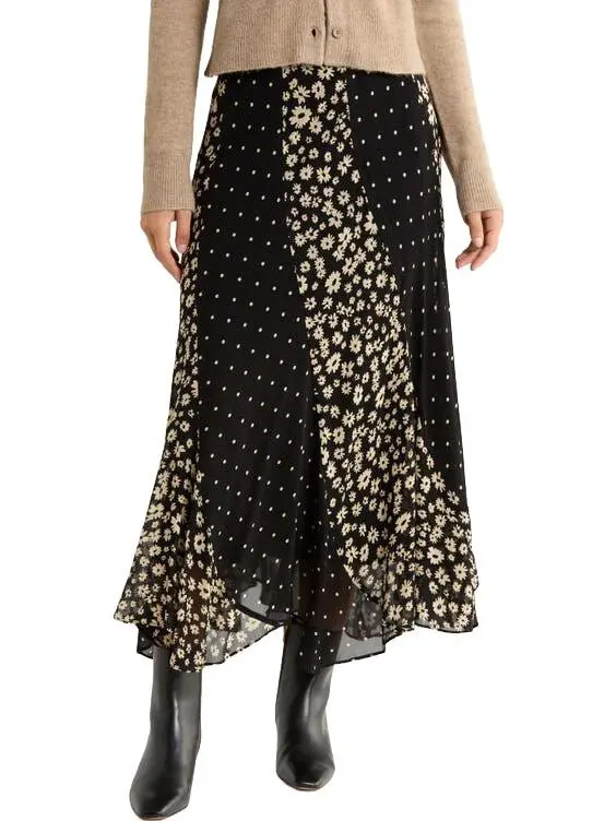 Rails Felina Mixed Print Midi Skirt - Daisy Dot Combo