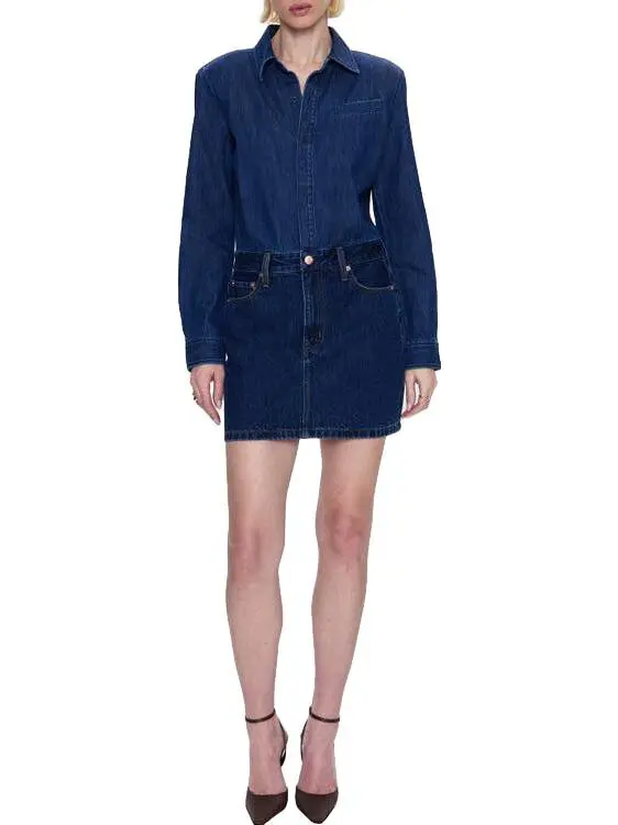 PISTOLA Pixie Long Sleeve Denim Minidress - Gemini