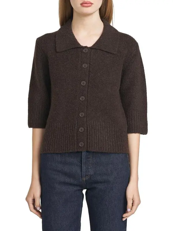 WAYF Harlow Cardigan - Espresso