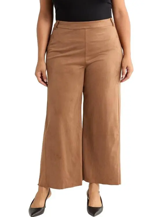 Lyssé Vionette Faux Suede Wide Leg Pants - Lux Camel