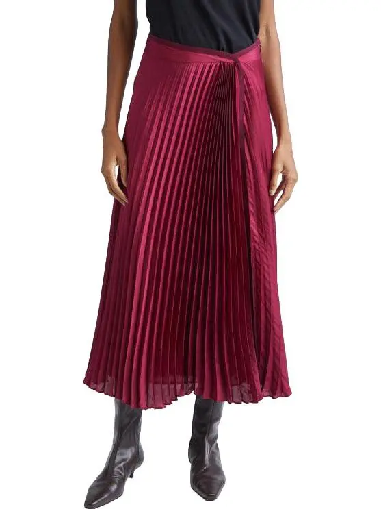 Derek Lam 10 Crosby Liriel Pleated Midi Skirt - Carmine