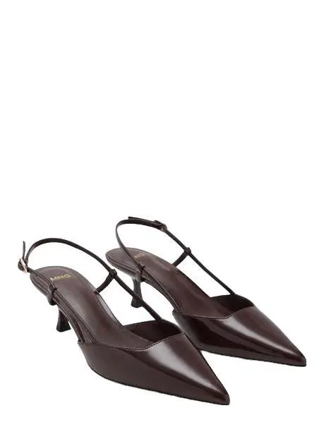Mango Slingback Pointed-toe Pumps - Chocolate