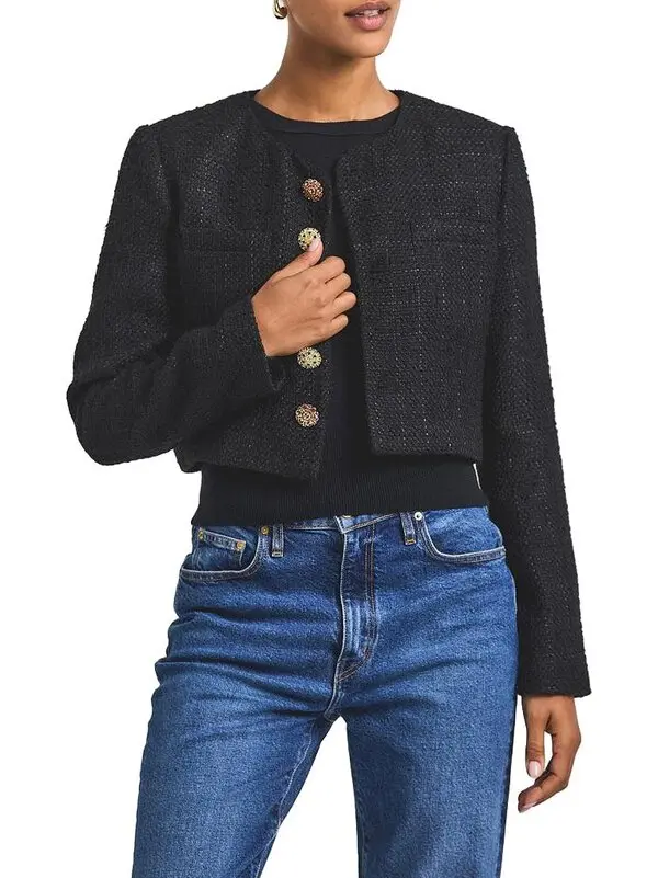 Derek Lam 10 Crosby Juliette Tweed Jacket - Black