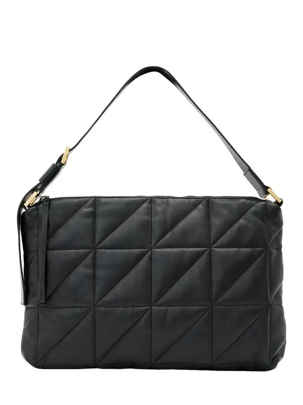 ALLSAINTS Edbury Quilted Leather Shoulder Bag - Black