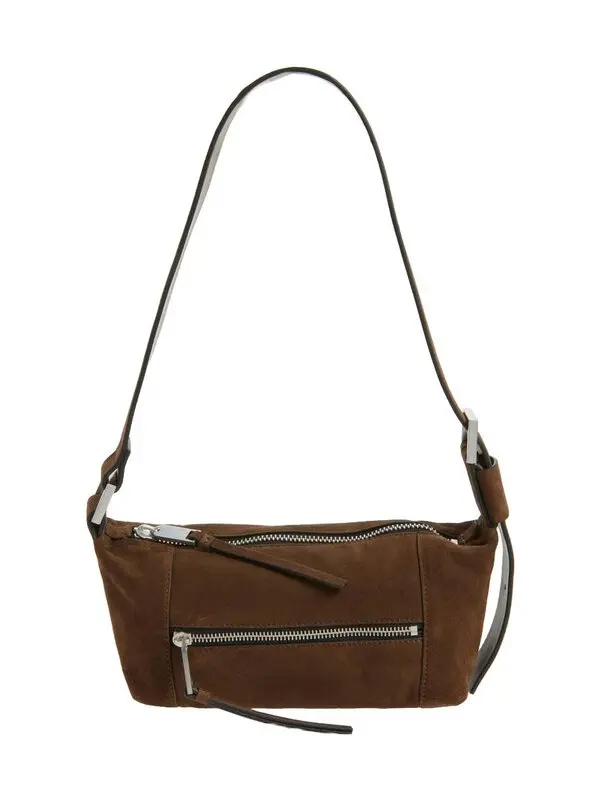 ALLSAINTS Mini Vega Suede Shoulder Bag - Fango Brown