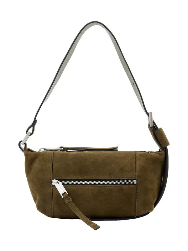 ALLSAINTS Mini Vega Suede Shoulder Bag - Olive Green
