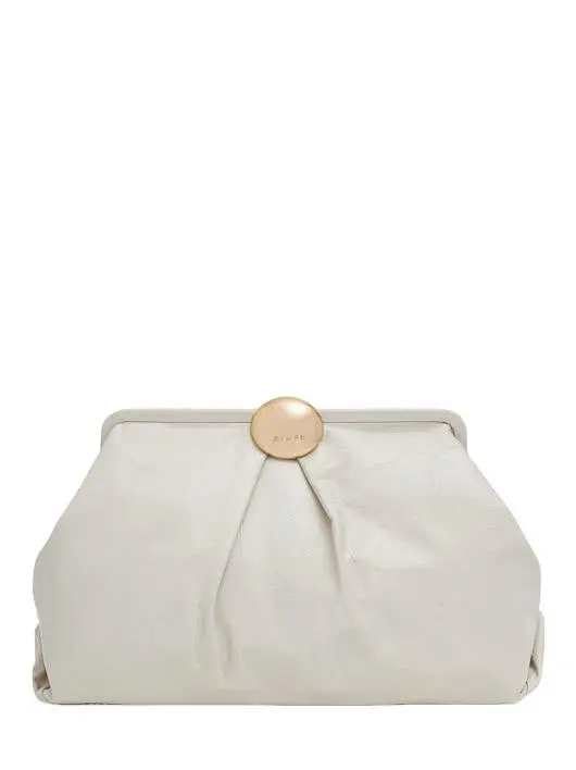 AIMEE Extra Large Full Circle Frame Clutch - Chalk Crinkle