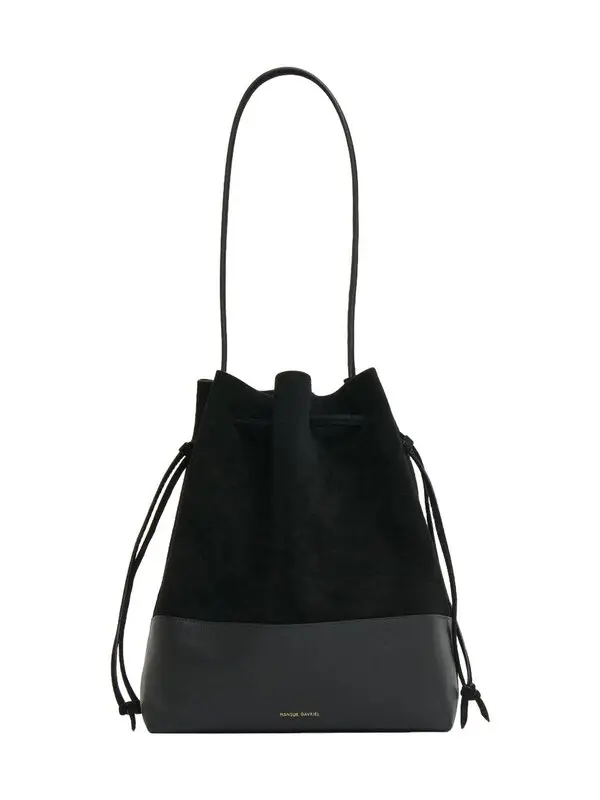 MANSUR GAVRIEL Drawstring Cabas - Black Suede/black