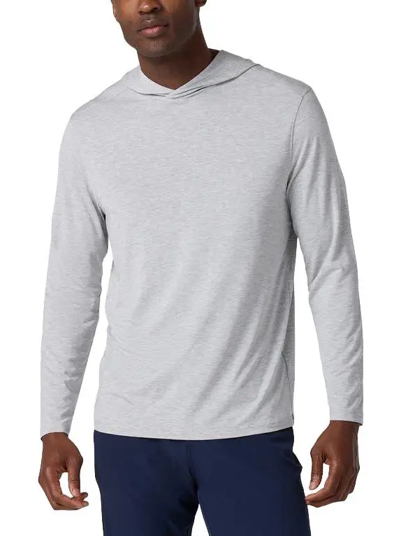 Mizzen+main Knox Long Sleeve Hooded T-shirt - Light Gray Heather