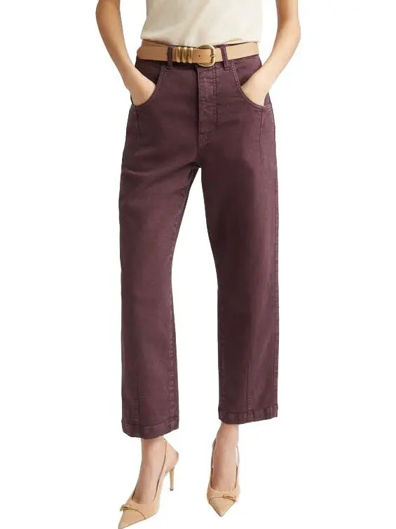 Eleventy Crop Straight Leg Jeans - Bordeaux