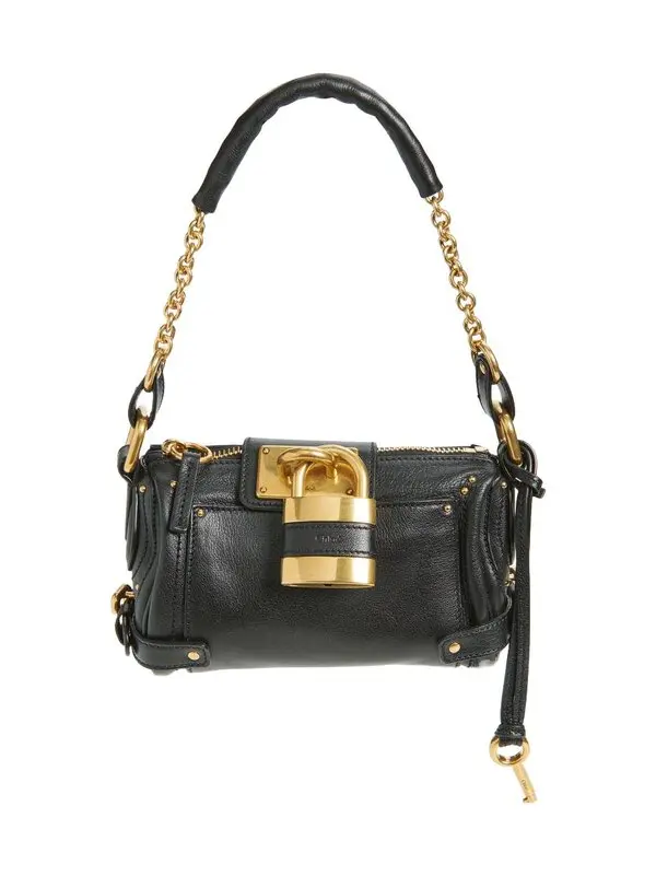 Chloé Small Paddington Leather Shoulder Bag - Black