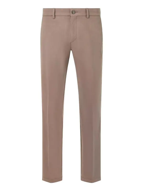 Boggi Milano Cotton Straight-leg Trousers - Neutrals