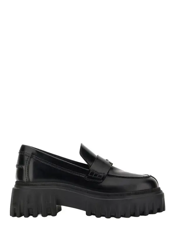 Hogan Leather Loafers - Black