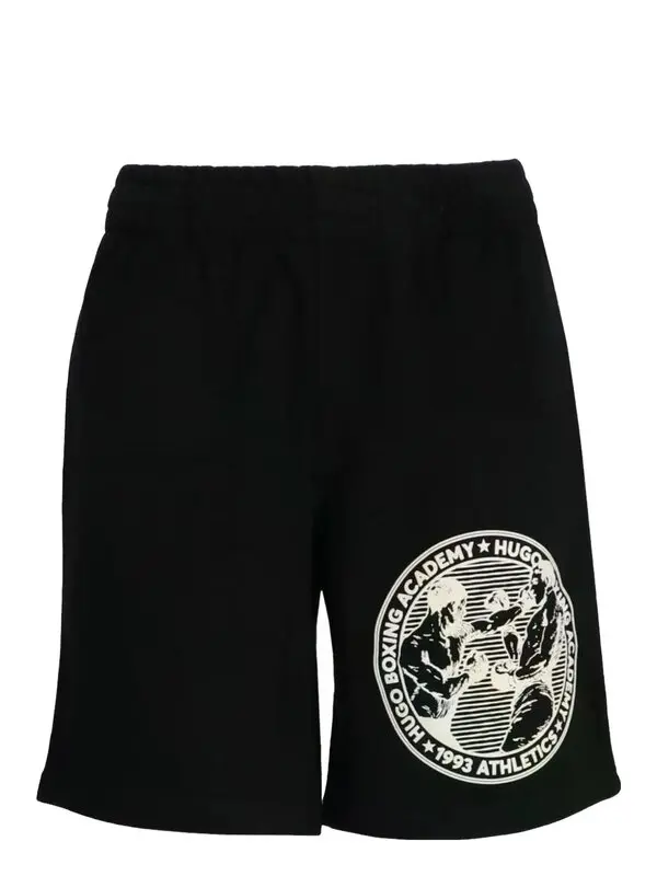 Hugo Boss Logo Cotton Shorts - Black