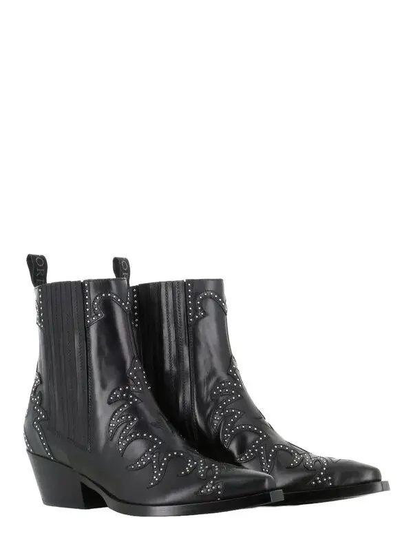 Sartore 50mm Studded Leather Boots - Black