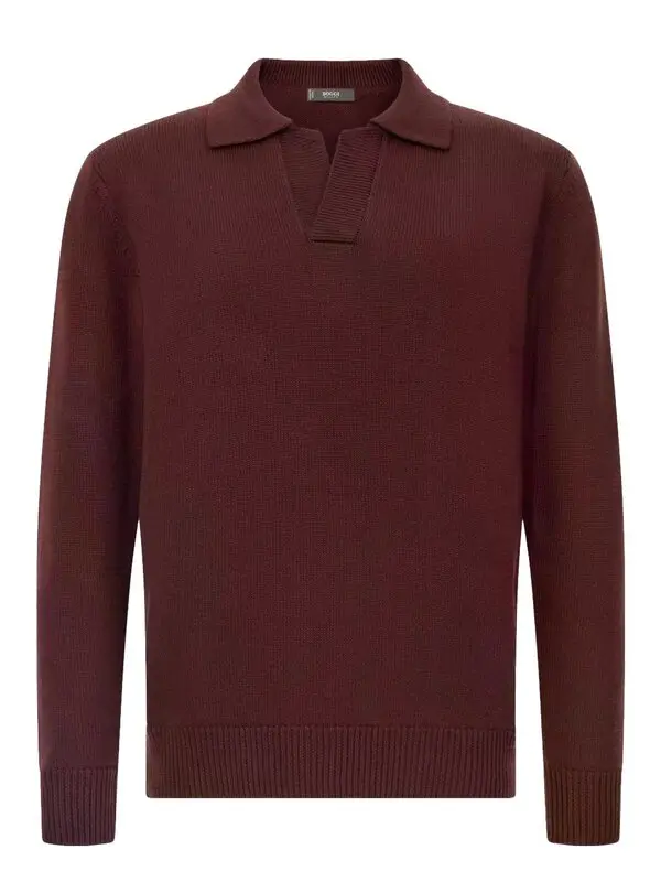Boggi Milano Polo-neck Wool Sweater - Red