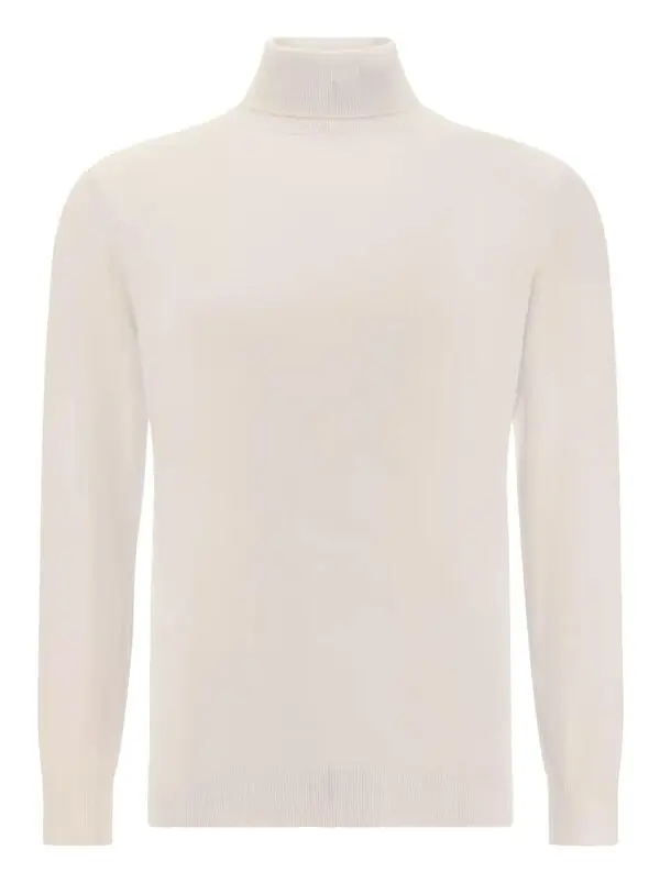 Boggi Milano Turtleneck Wool Sweater - White