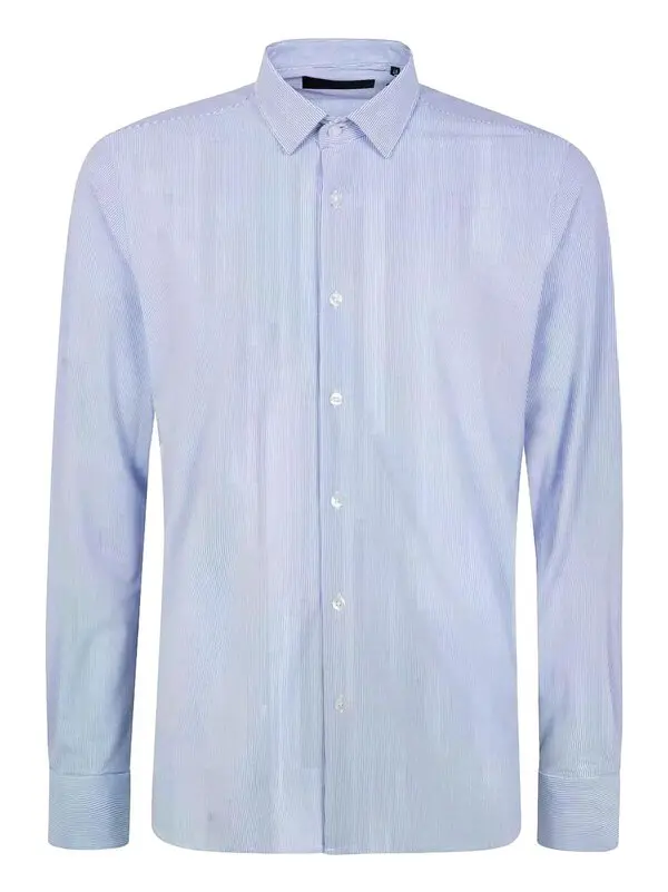 RRD Oxford Jacquard Open Pinstripe Shirt - Blue