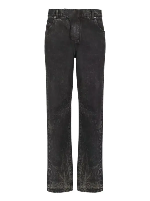Balmain Acid-wash Straight-leg Jeans - Black