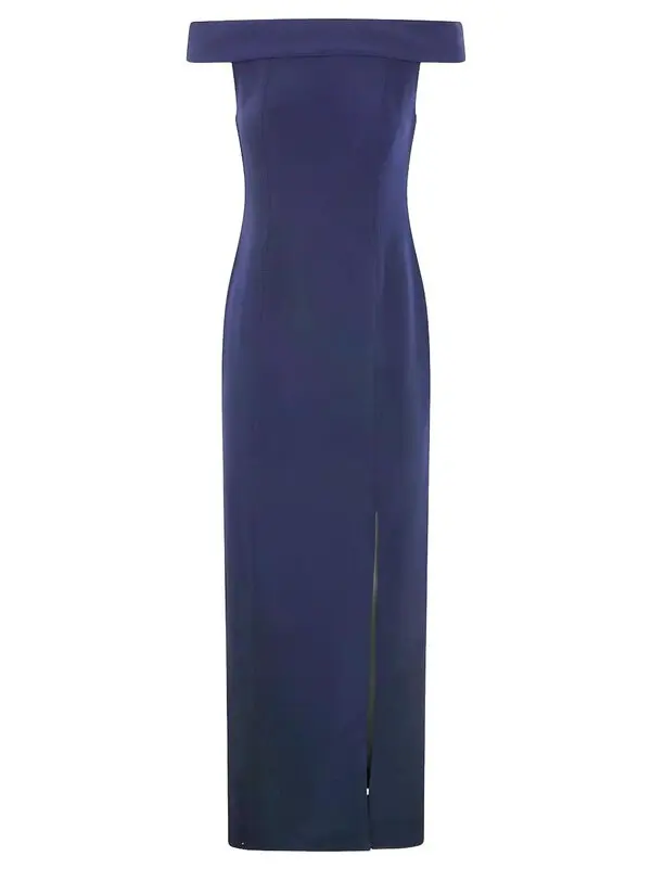 Ralph Lauren Off-shoulder Split Maxi Dress - Blue