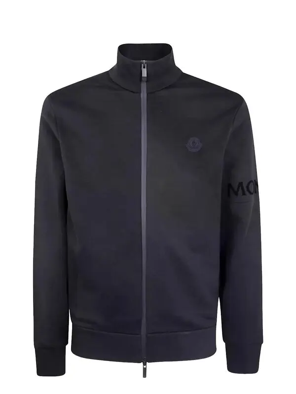 Moncler Logo-detail Zip-up Sweatshirt - Black