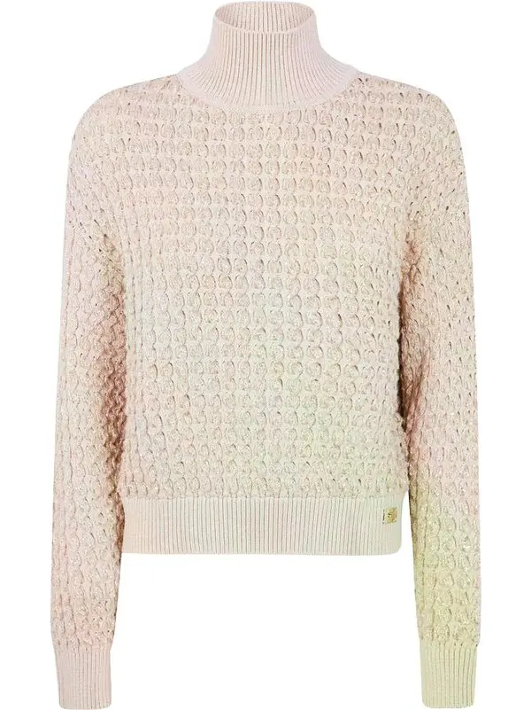 Elisabetta Franchi High-neck Bouclé-knit Sweater - Neutrals