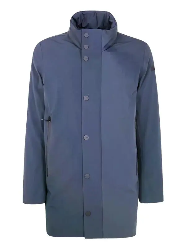 RRD Button-fastening Coat With Logo Plaque - Blue