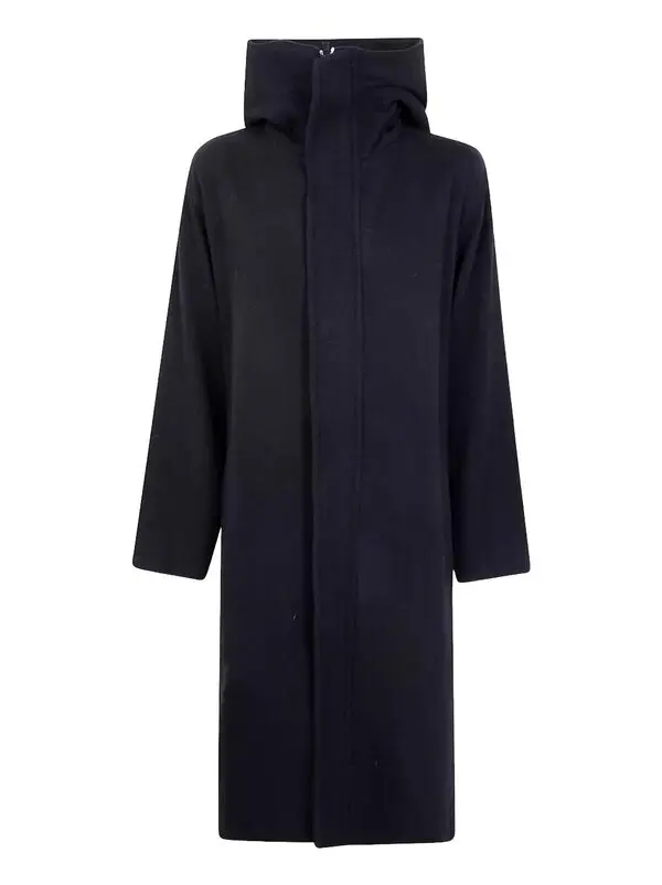 Y’s Hooded Wool Coat - Black