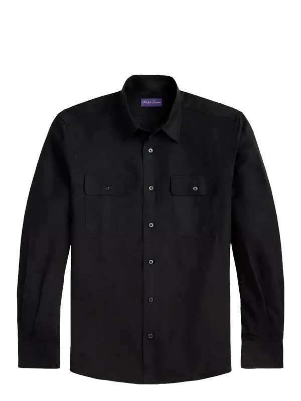 Ralph Lauren Purple Label Double-pocket Long-sleeve Shirt - Black