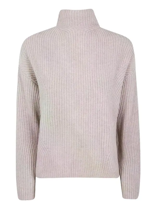 KUJTEN Demi High-neck Ribbed Sweater - Neutrals