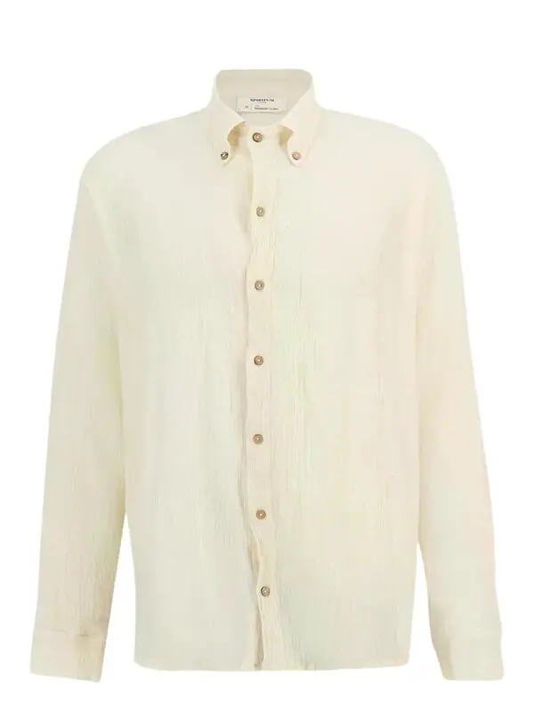 Spiritum Tulum Button-down Collar Cotton Shirt - Neutrals