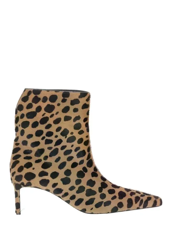 Khaite 55mm Leopard-print Ankle Boots - Brown