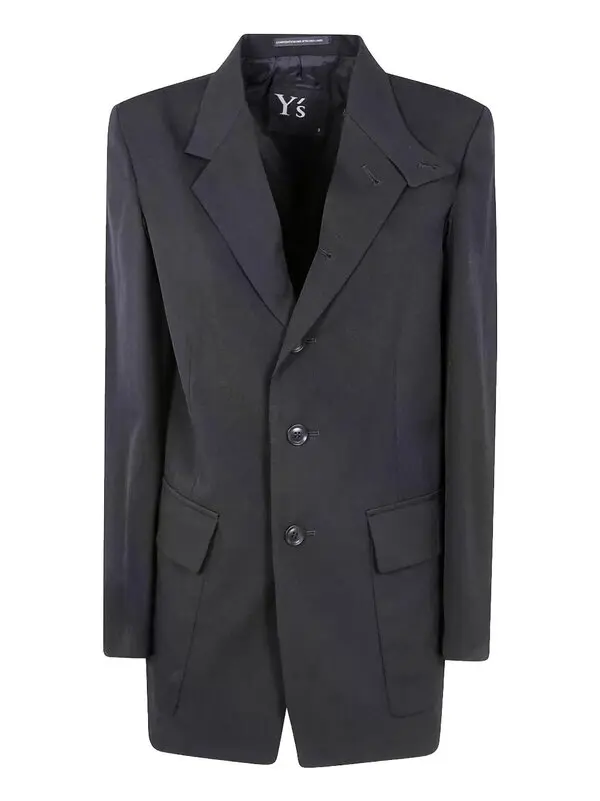 Y’s Three-button Wool Blazer - Black