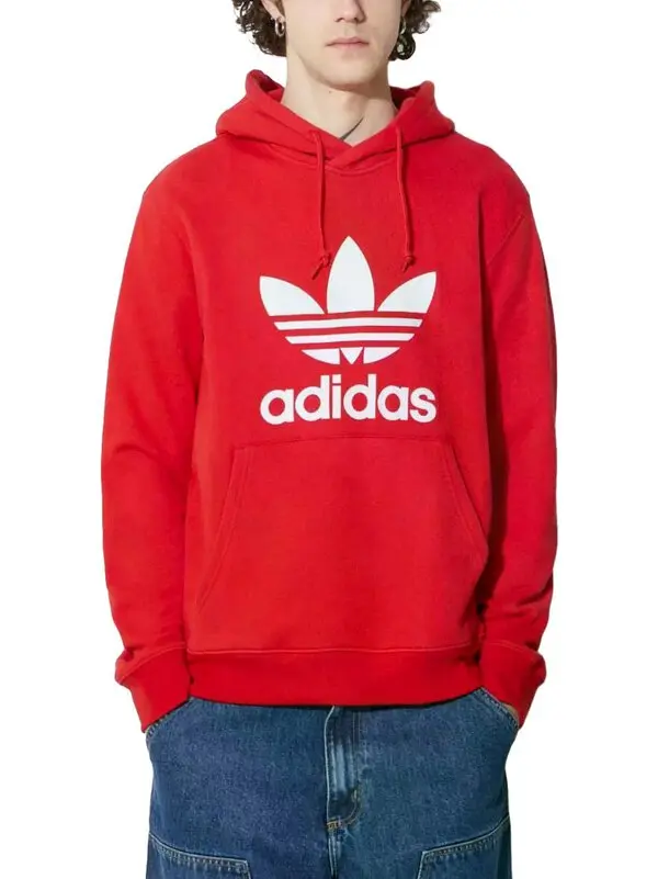 Adidas Logo-print Hoodie - Red