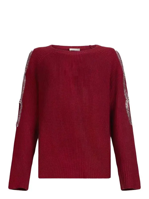 Liu Jo Cut-out Embellished Sweater - Red